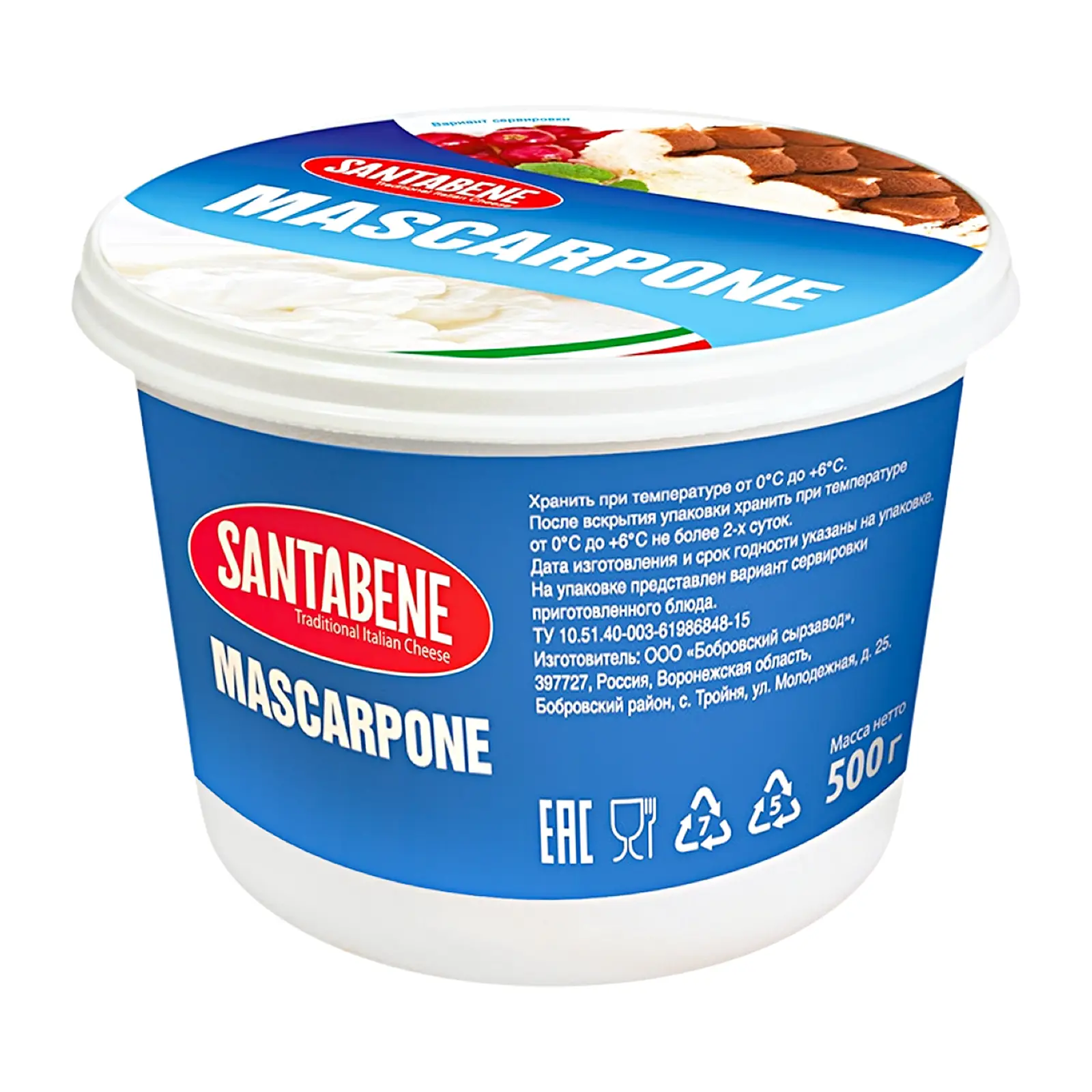 Сыр Santabene Mascarpone 80% 500г — в каталоге на сайте сети Магнит ...