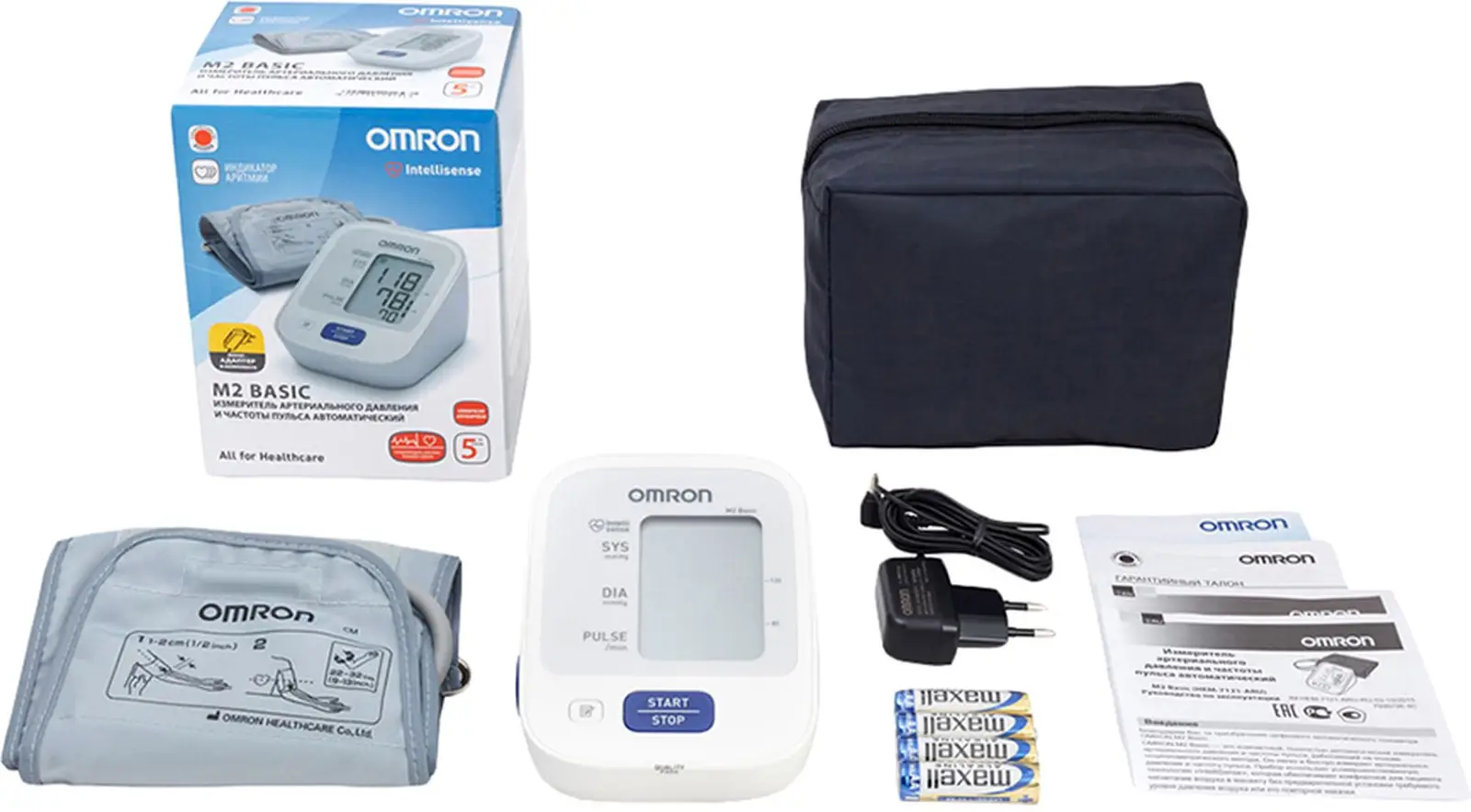 OMRON Тонометр с адапт M2 Basic HEM-7121-ARU 22-32см — купить за 3 064 ₽, инструкция по ...